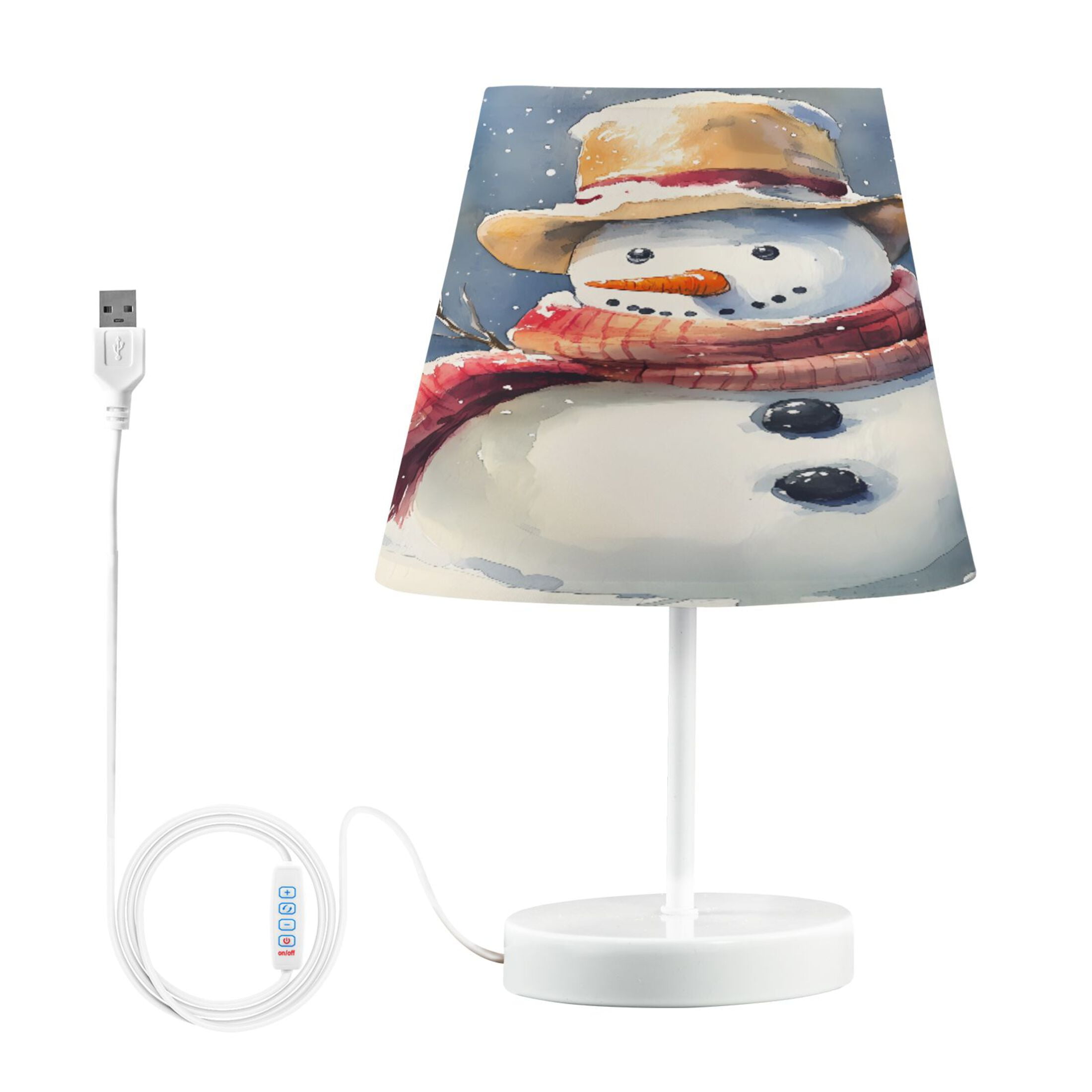 Happy Snowman with Scarf Desk Lamp LED Table Nightstand Lamps with 3 ...