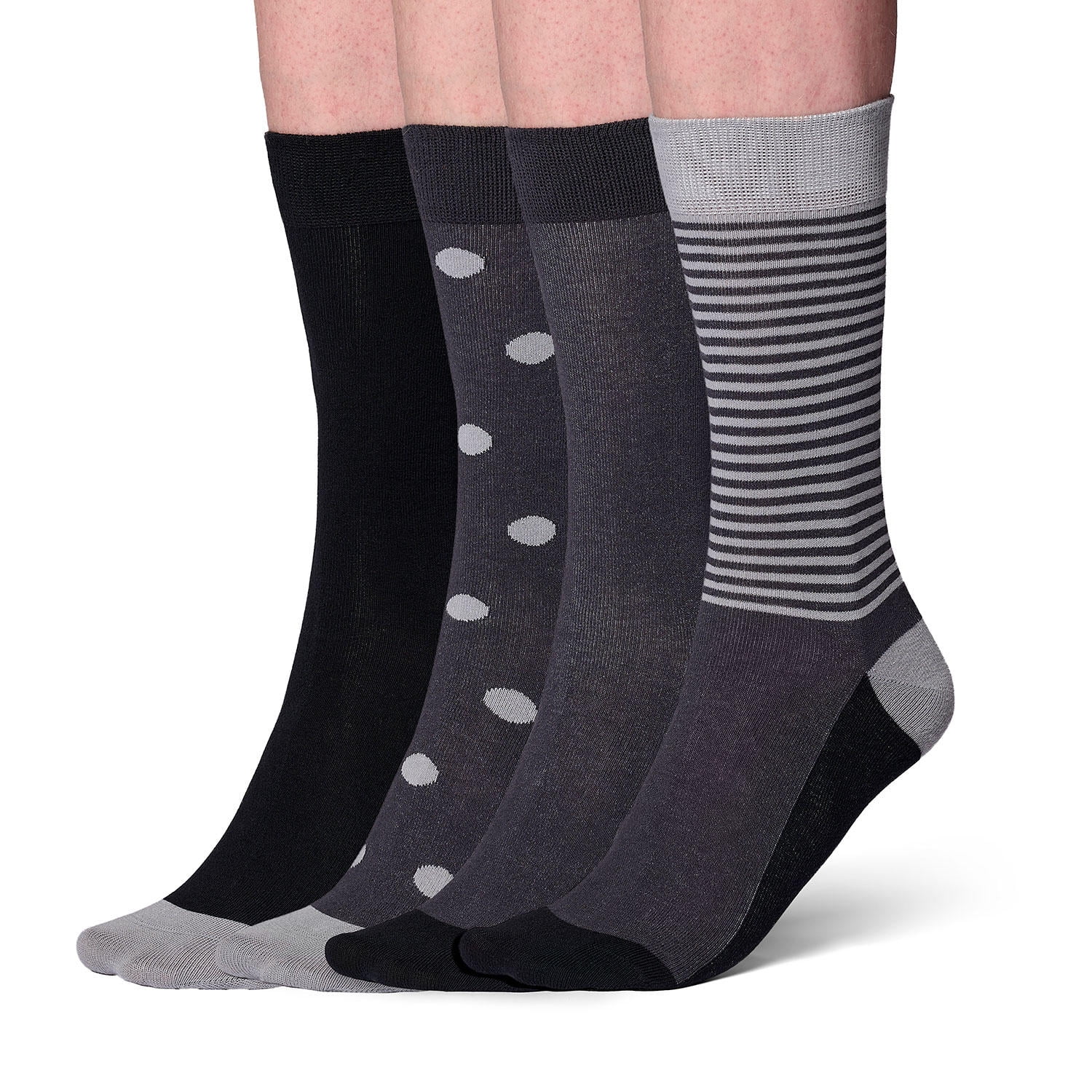 Happy Socks Lite 4-Pack Crew Socks, Gray, One Size - Walmart.com