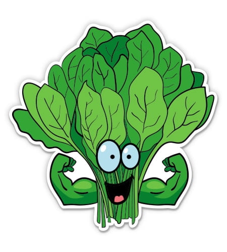 Happy Spinach Healthy Eating Strong - 3" Vinyl Sticker - For Car Laptop ...