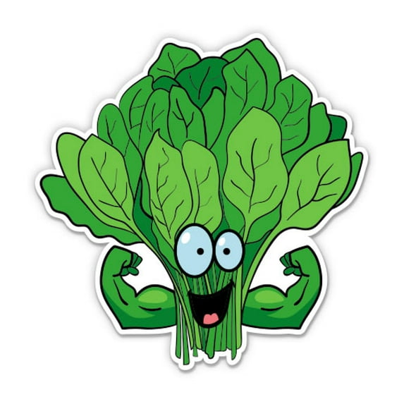Happy Spinach Healthy Eating Strong - 5" Vinyl Sticker - For Car Laptop ...