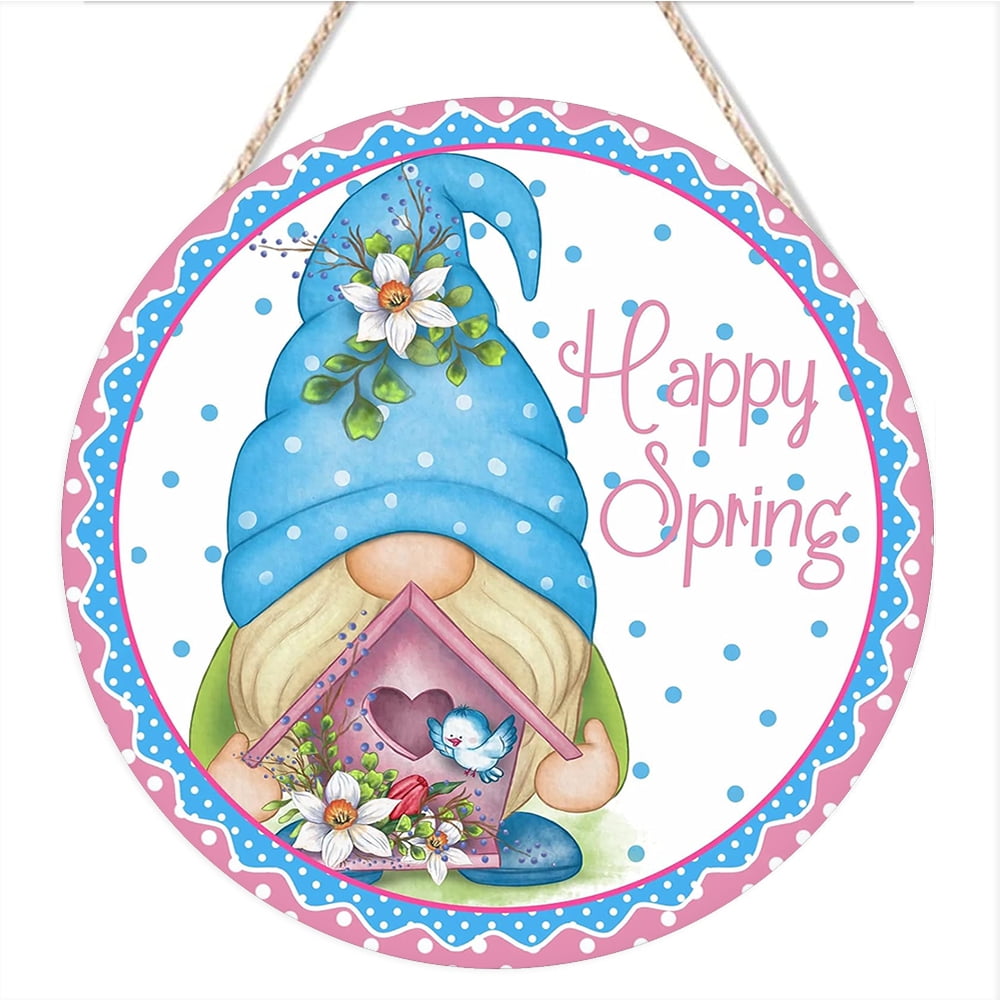 Happy Spring Sign Gnome Sign Birfdhouse Sign Spring Summer Sign ...