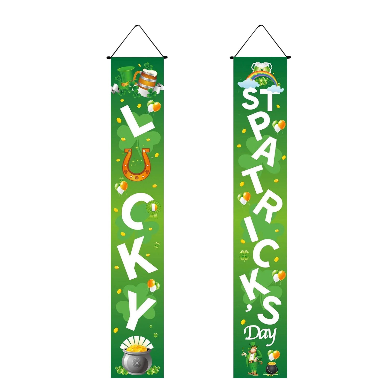 Happy St. Patrick'S Day Door Banner Green Gold St. Patrick'S Day Porch ...