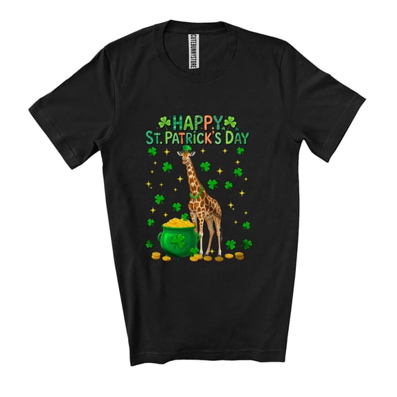 Happy St. Patrick's Day; Adorable Irish Shamrocks Giraffe; Wild Animal ...