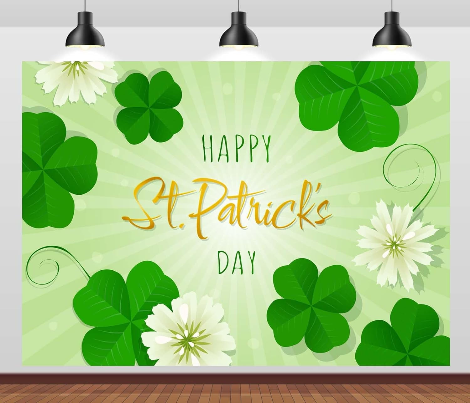 Happy St. Patrick's Day Backdrop Lucky Green Shamrock Photography ...