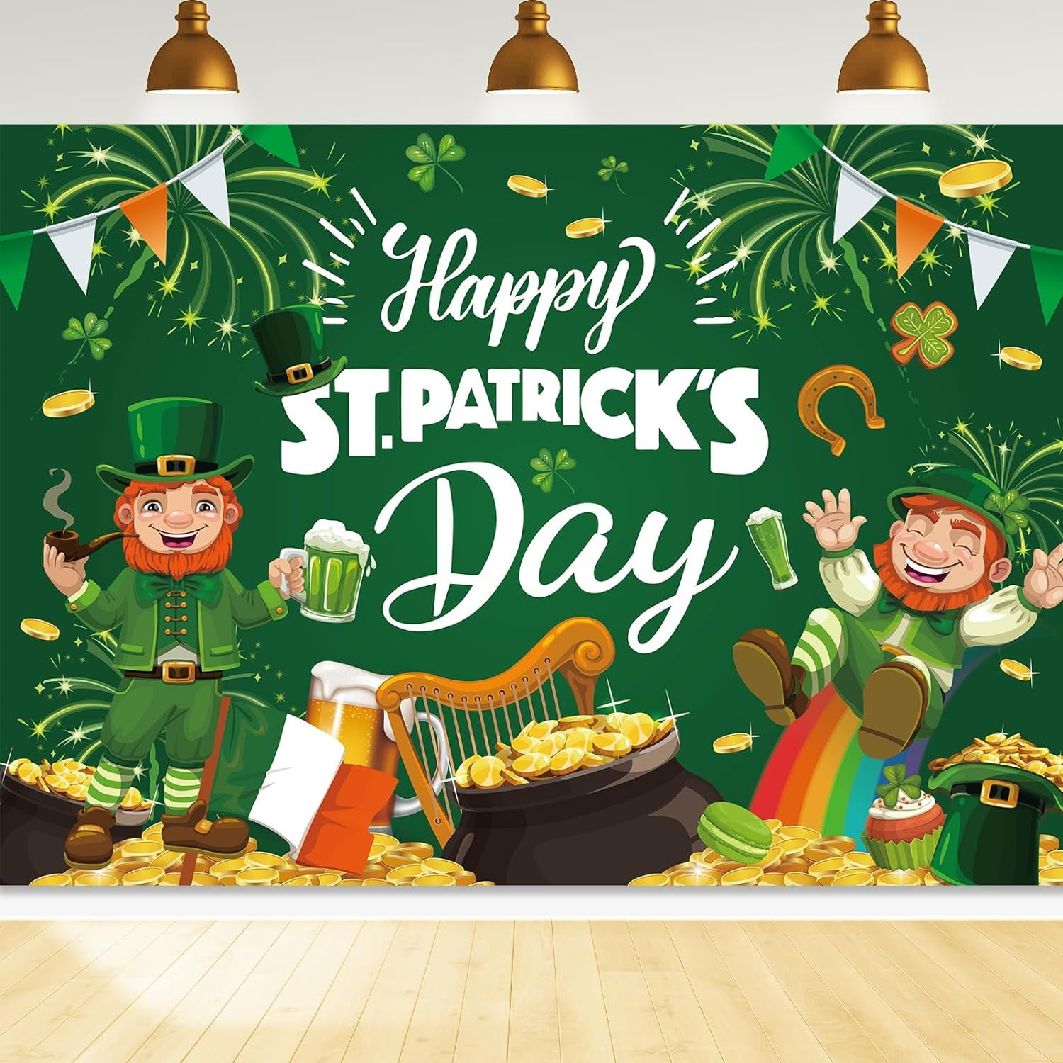 Happy St.Patrick's Day Backdrop, Saint Patrick's Day Banner Happy St ...