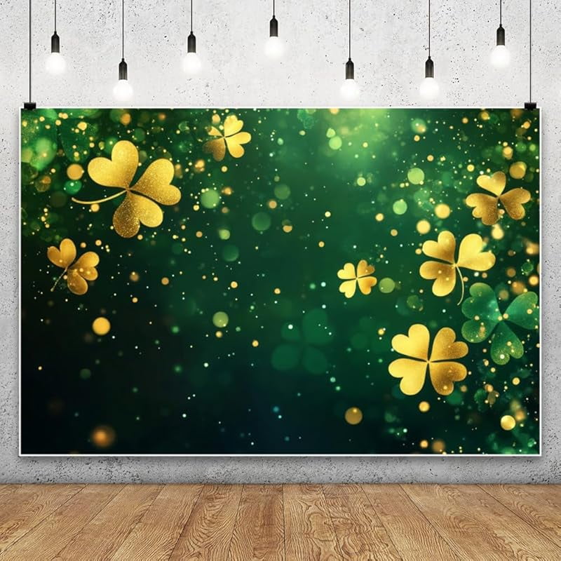 Happy St. Patrick’s Day Backdrop Spring Green Lucky Irish Shamrock ...