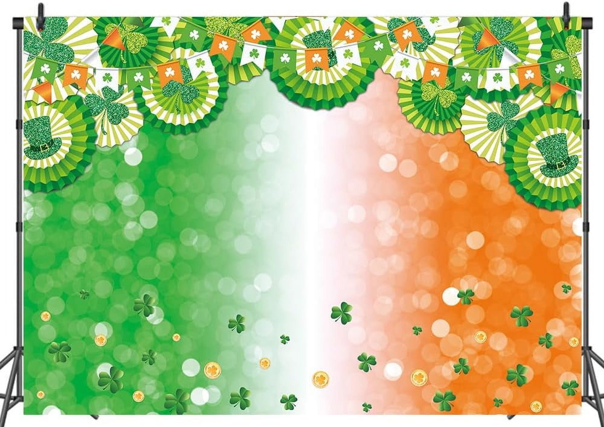 Happy St Patrick's Day Backdrop Spring Green Lucky Irish Shamrock ...