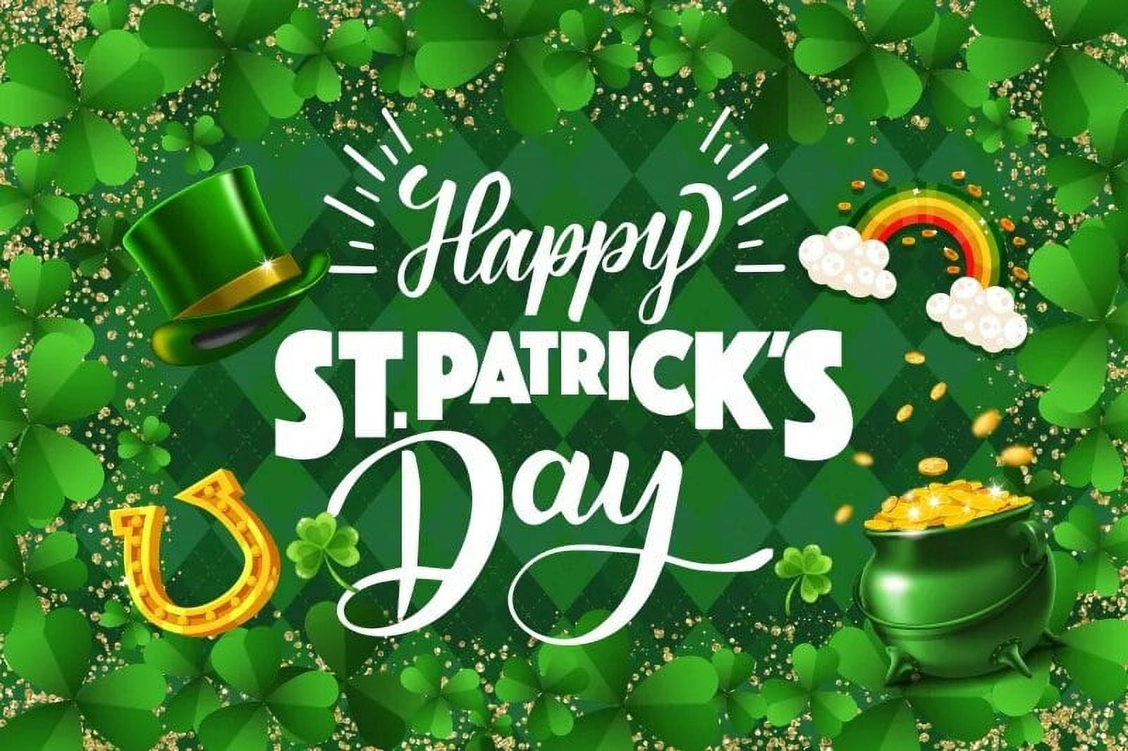 Happy St Patrick's Day Backdrop Spring Lucky Irish Green Shamrock Baby ...