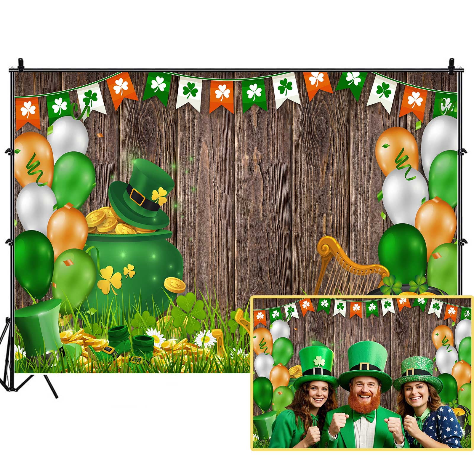 Happy St Patrick's Day Backdrops for Photoshoot, St Patricks Day ...
