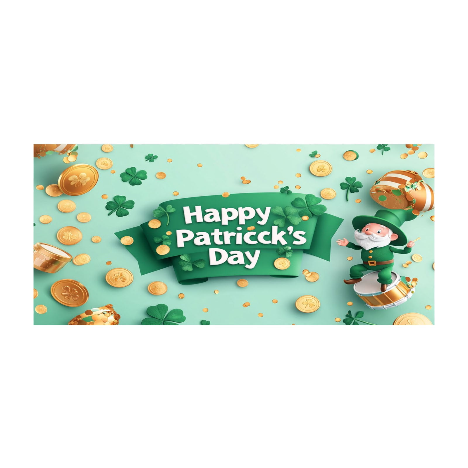Happy St. Patrick's Day Door Cover Green Hanging Banner Decorations ...