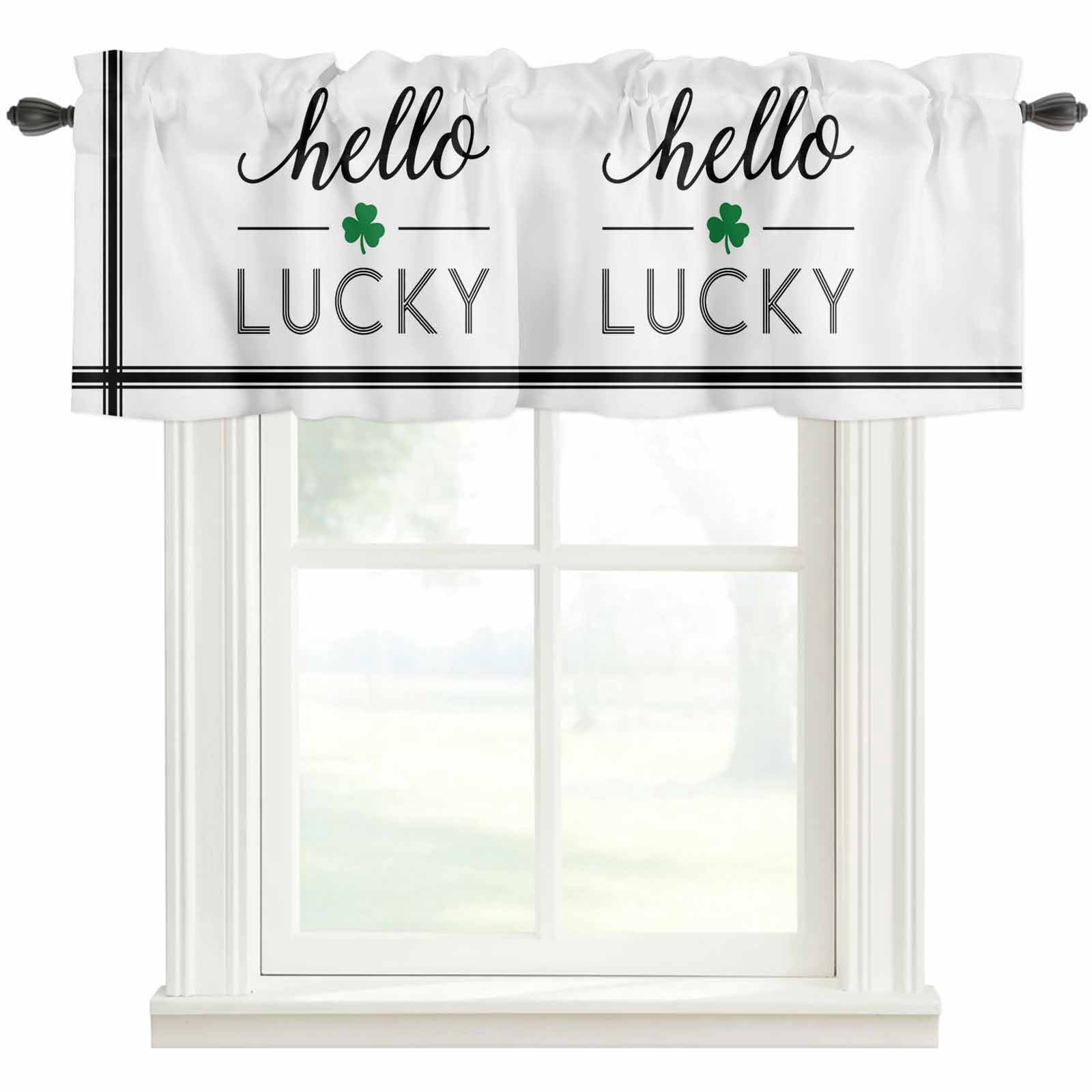 Happy St. Patrick's Day Rod Pocket Curtain Valance, Hello Lucky ...