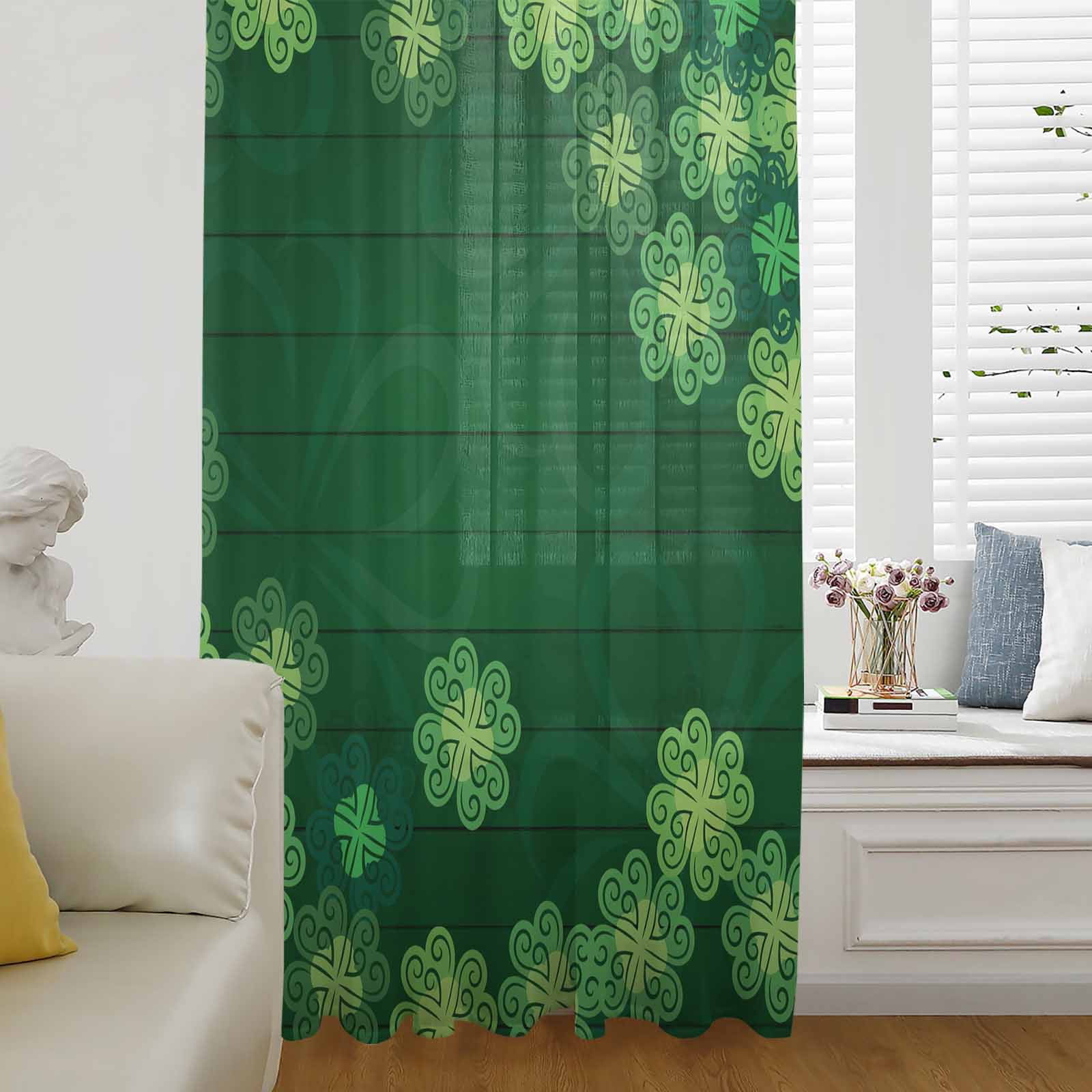 Happy St. Patrick's Day Semi Sheer Curtains Drapes for Living Room ...