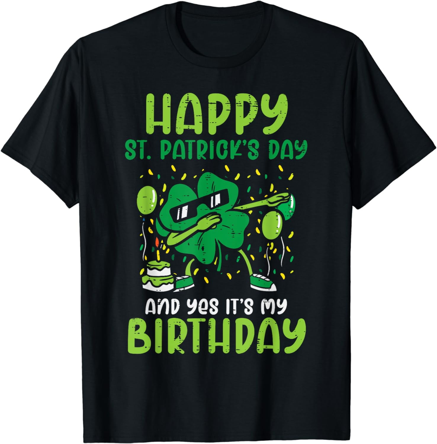 Happy St Patricks Day Birthday Shamrock Dab Bday Party Kids T-Shirt - Walmart.com