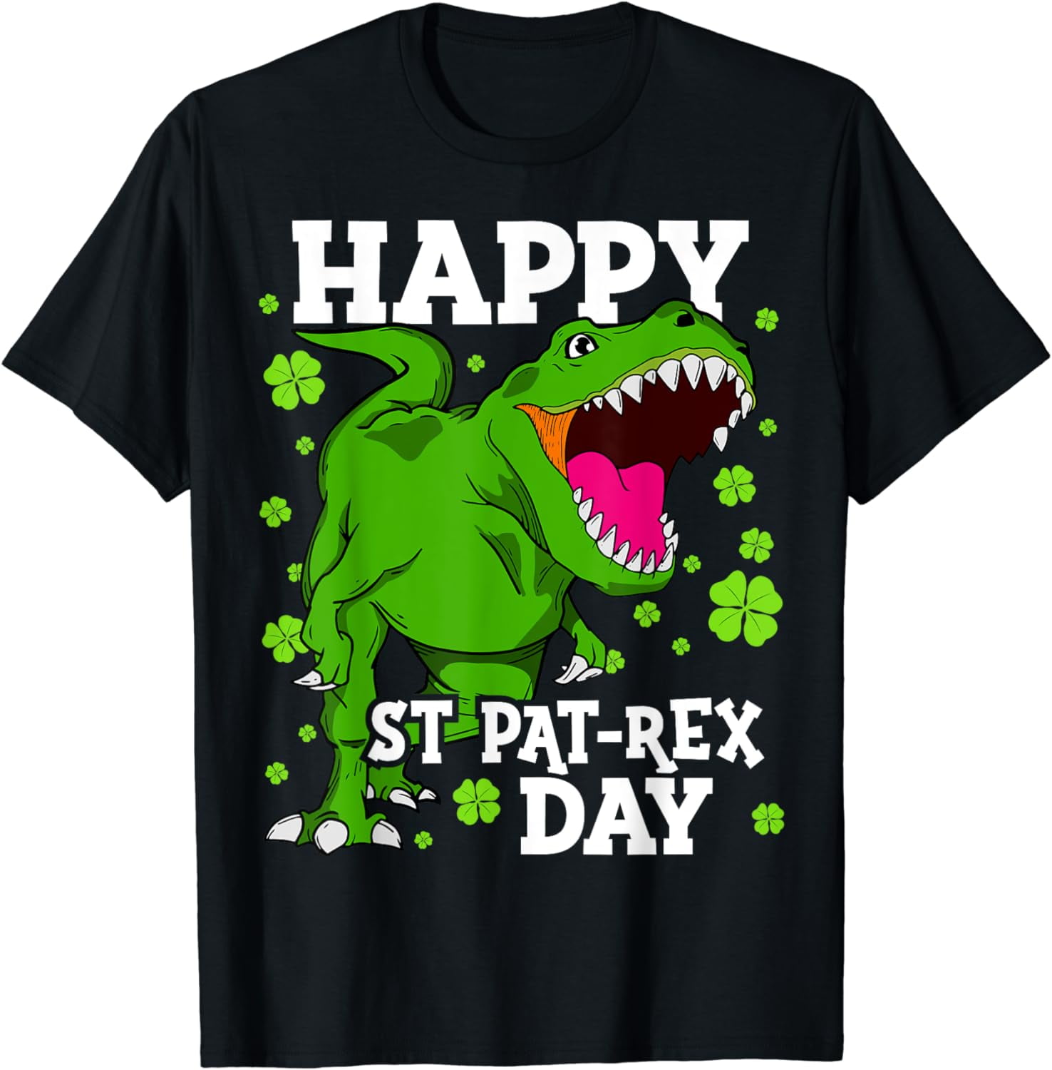Happy St Patricks Day Dinosaur T-Rex Boys Toddler Kids Dino T-Shirt ...