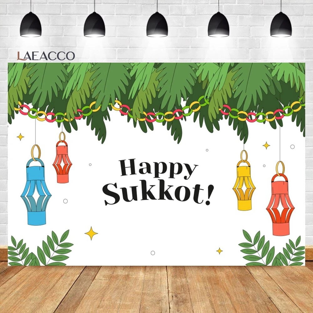 Happy Sukkot Backdrop Sukkah Etrog Lulav Jewish Holiday Celebration ...