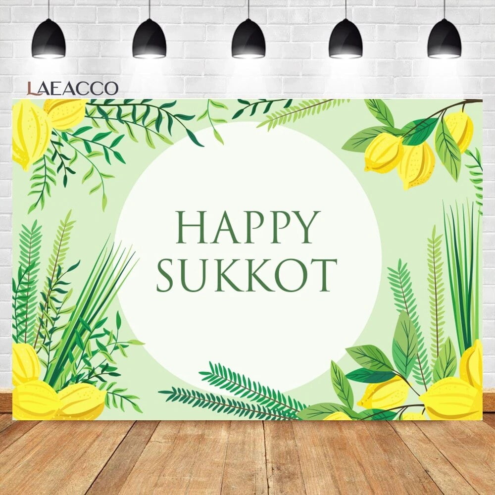 Happy Sukkot Backdrop Sukkah Etrog Lulav Jewish Holiday Celebration ...