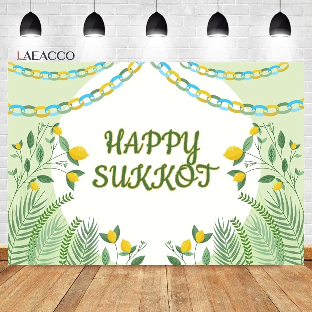 Happy Sukkot Backdrop Sukkah Etrog Lulav Jewish Holiday Celebration ...