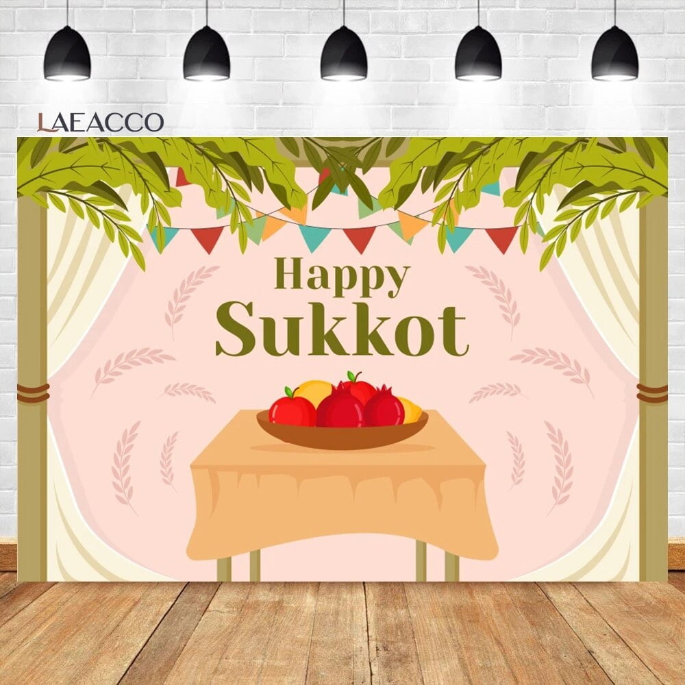 Happy Sukkot Backdrop Sukkah Etrog Lulav Jewish Holiday Celebration ...