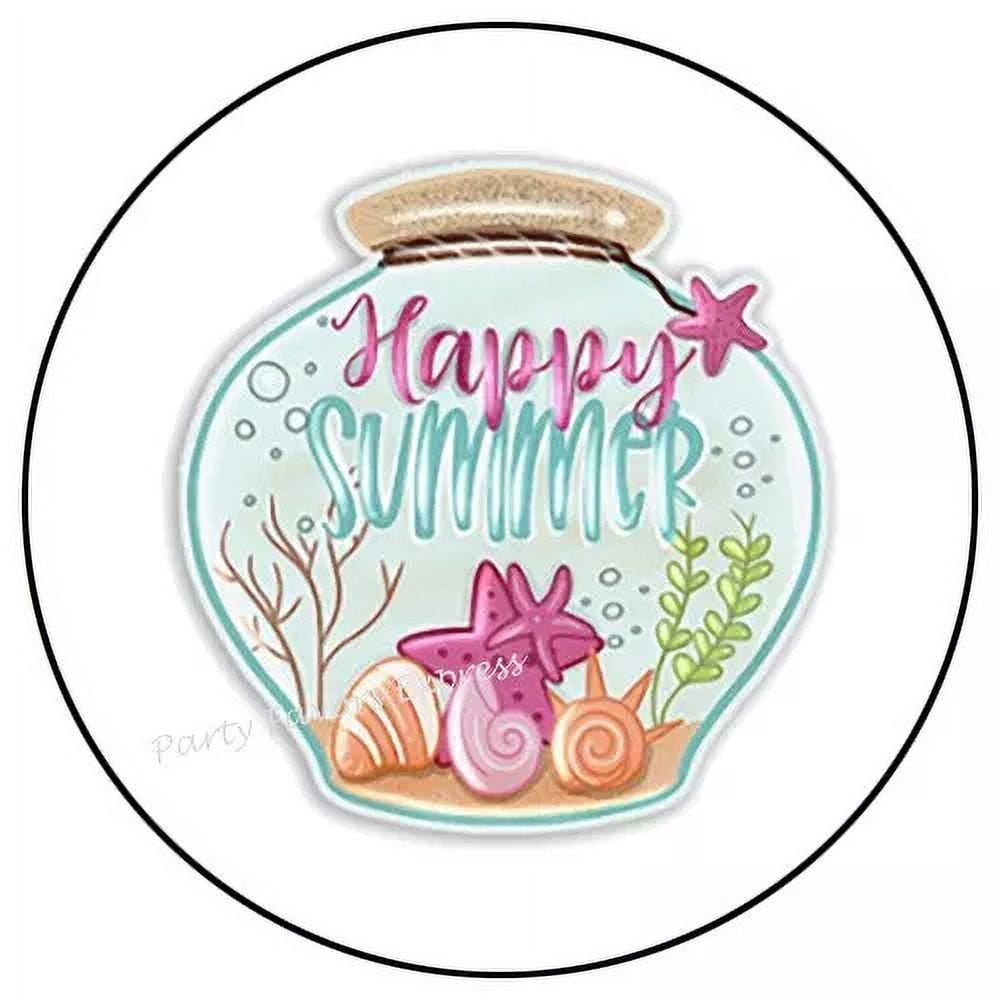 Happy Summer Fish Tank Sticker Party Favors Sticker Envelope Seals ...