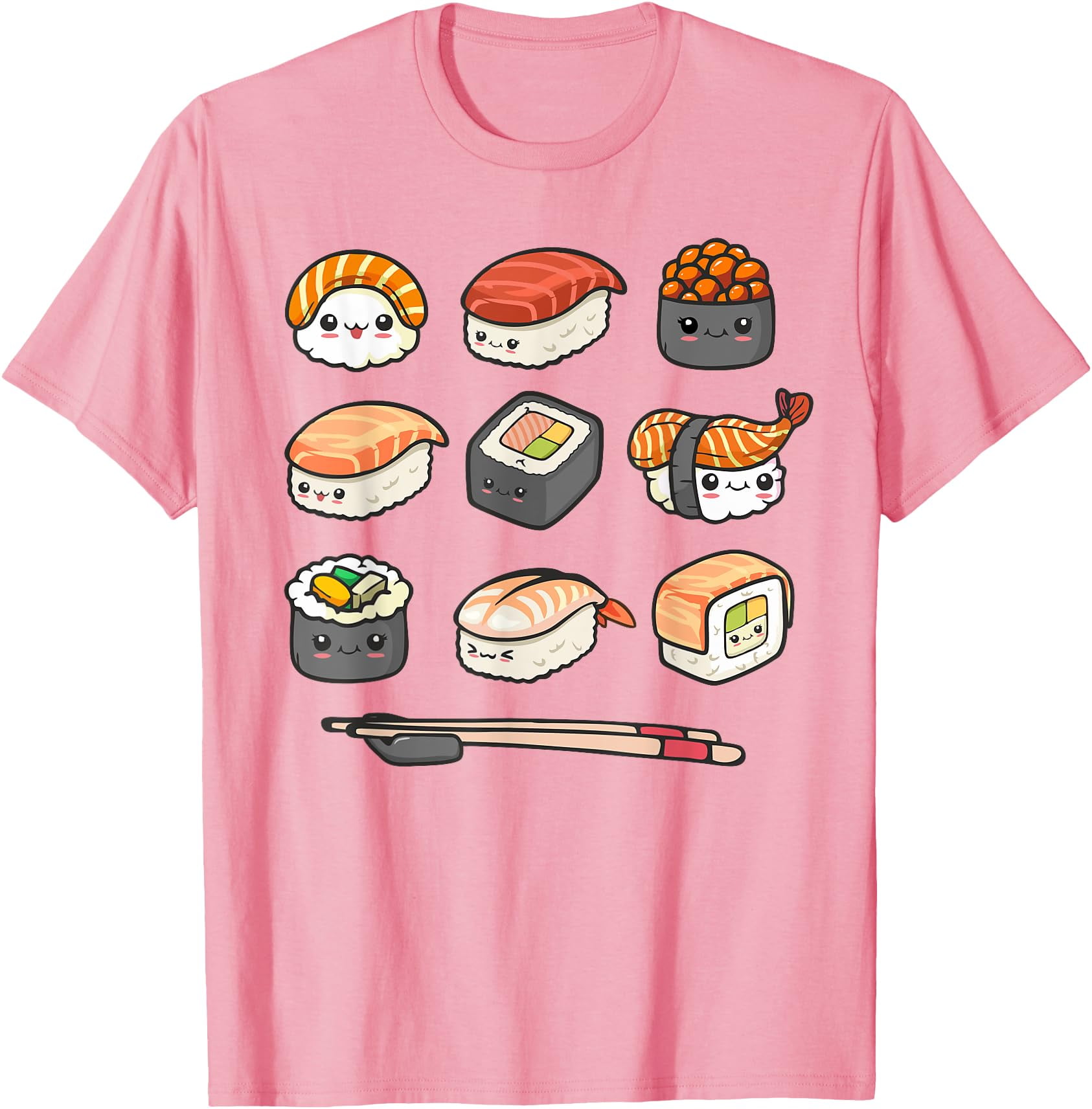 Happy Sushi Anime Kawaii Set Japanese Food Lover Otaku Manga Softstyle ...