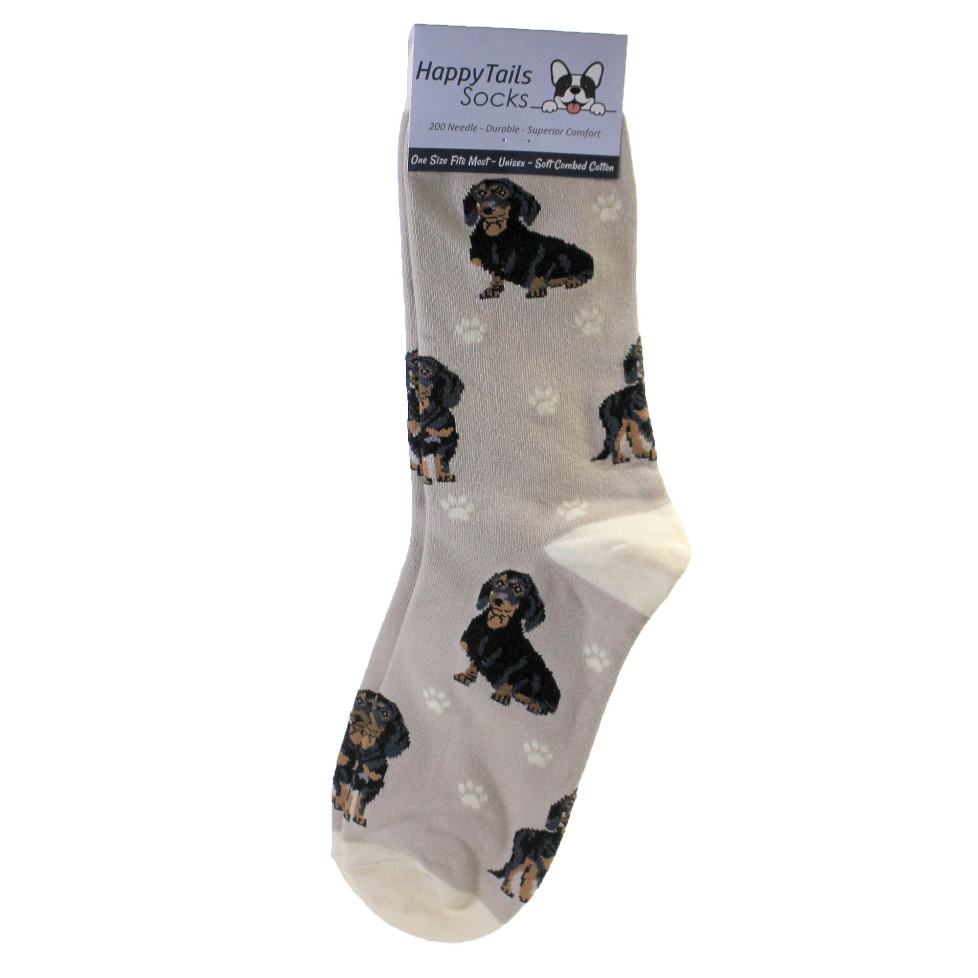 Happy Tails Black Dachshund Dog Lover Socks - One Size Fits Most ...