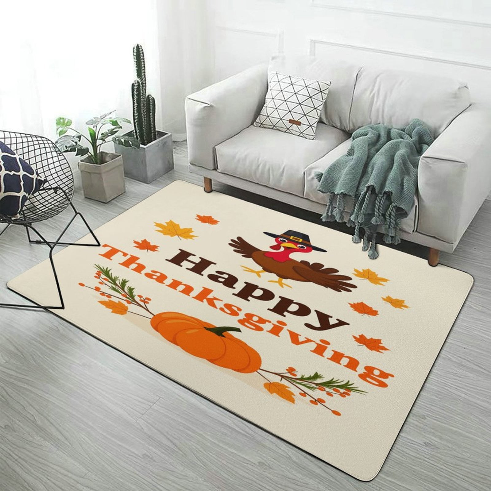 Happy Thanksgiving (8)-1 Home Decor Living Room Carpet Non-slip Soft ...