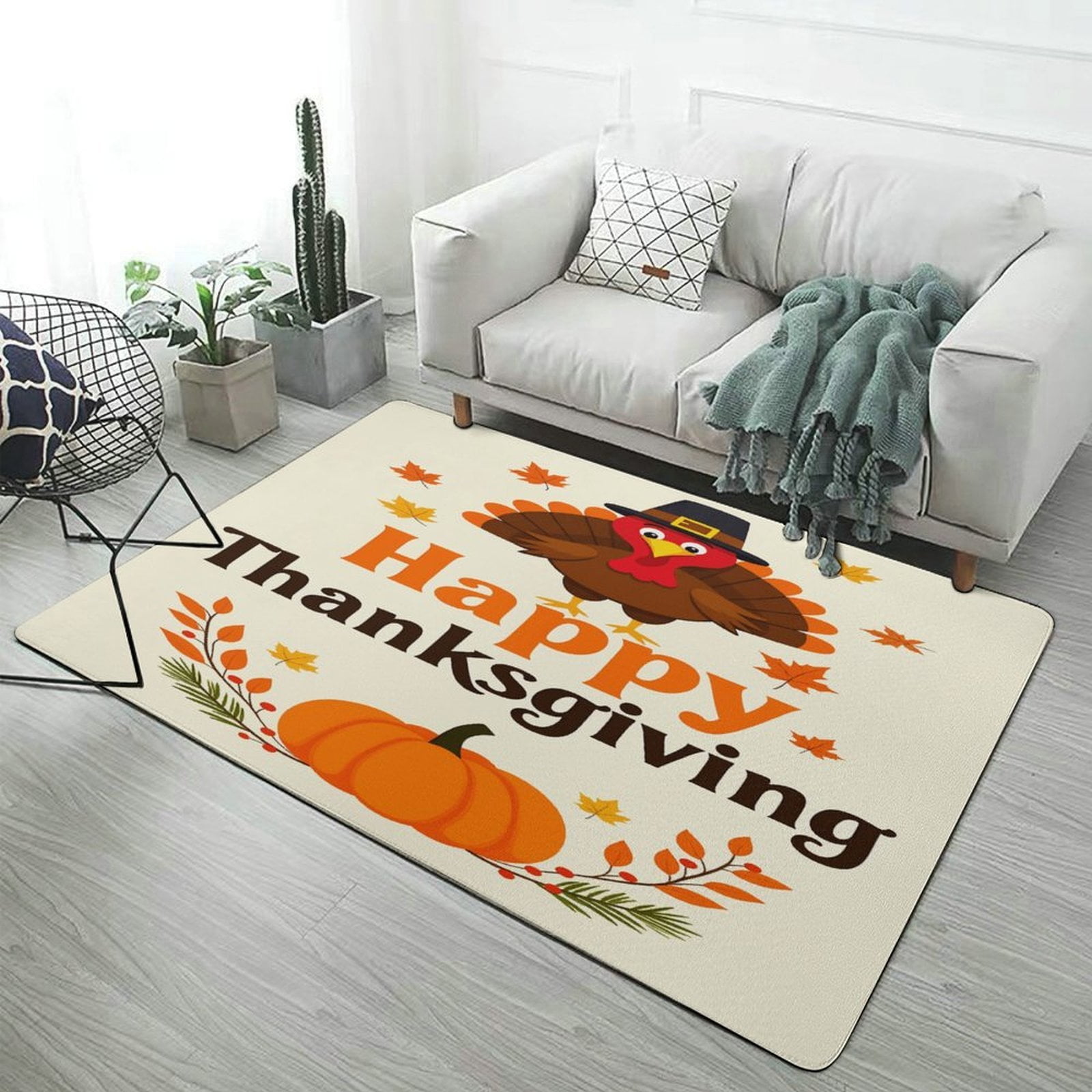 Happy Thanksgiving (8)-2 Carpet Style Living Room Bedroom Soft Comfy ...