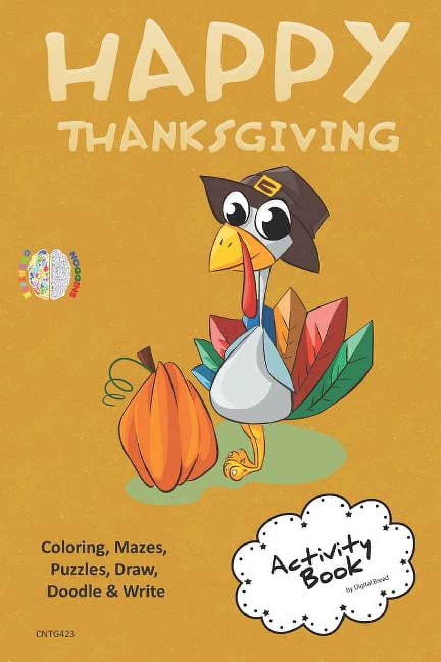 Happy Thanksgiving Activity Book Coloring, Mazes, Puzzles, Draw, Doodle ...