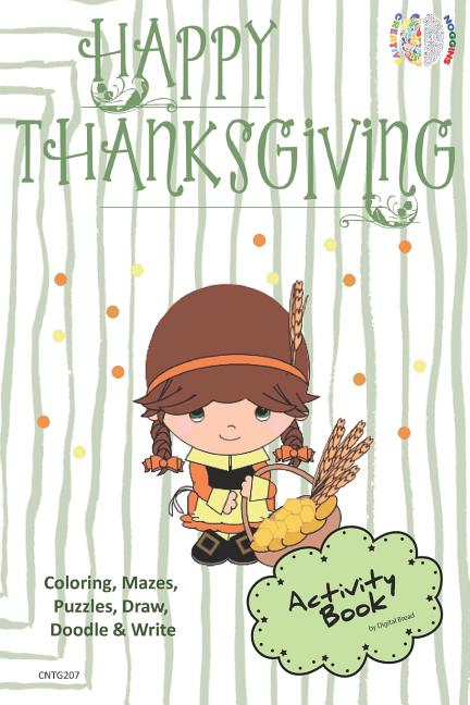 Happy Thanksgiving Activity Book Coloring, Mazes, Puzzles, Draw, Doodle ...