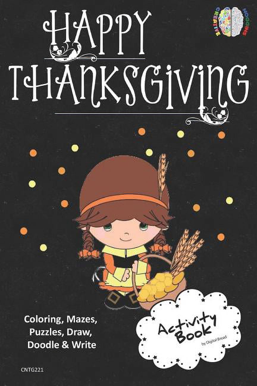Happy Thanksgiving Activity Book Coloring, Mazes, Puzzles, Draw, Doodle ...