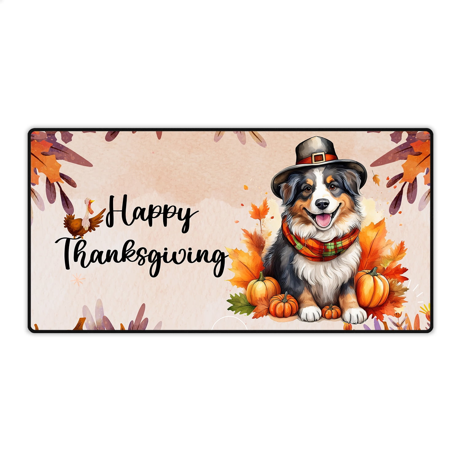 Happy Thanksgiving Australian Shepherd Welcome Thankful Fall Autumn ...