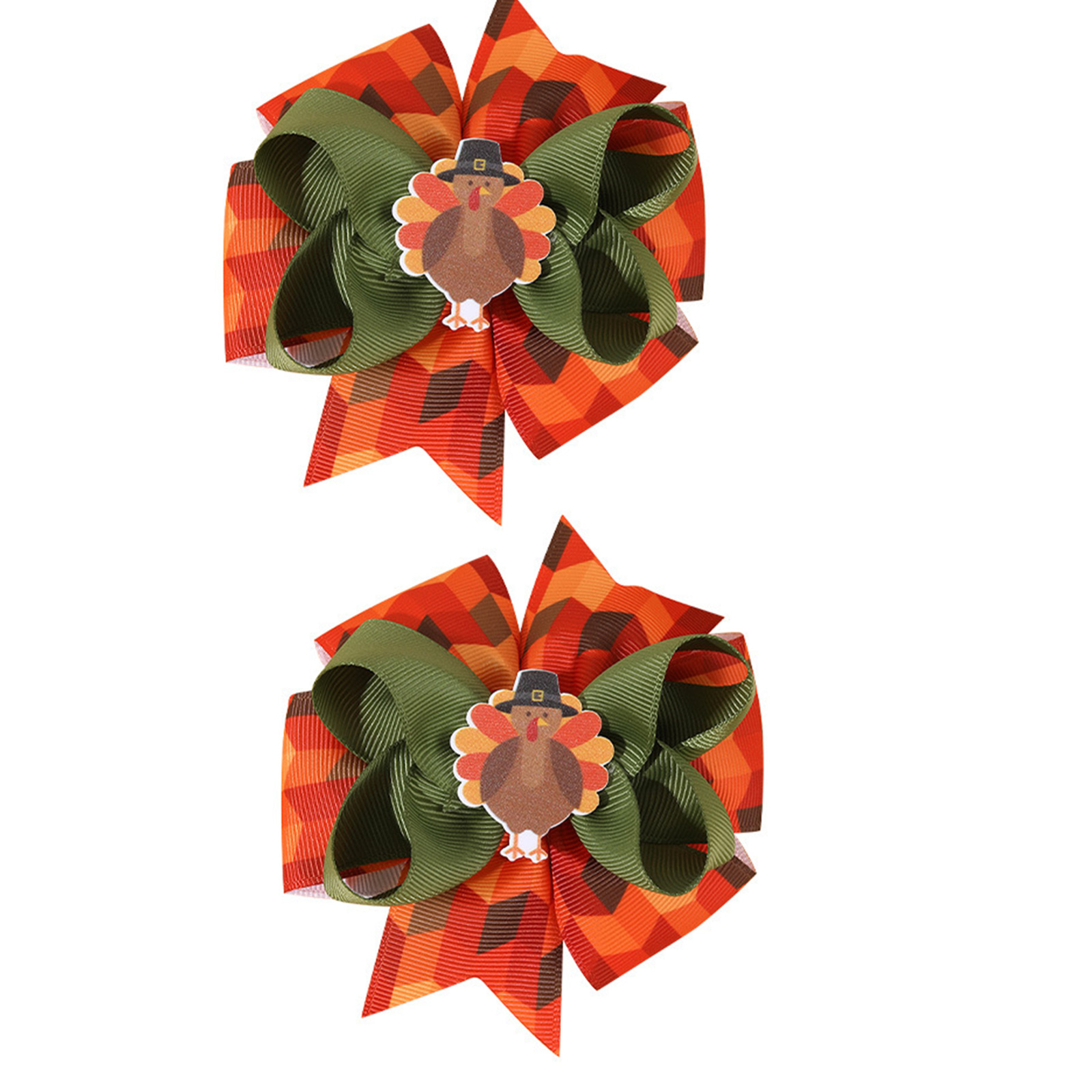 Happy Thanksgiving Barrettes Hair Tie For Children Highlighting Turkey ...