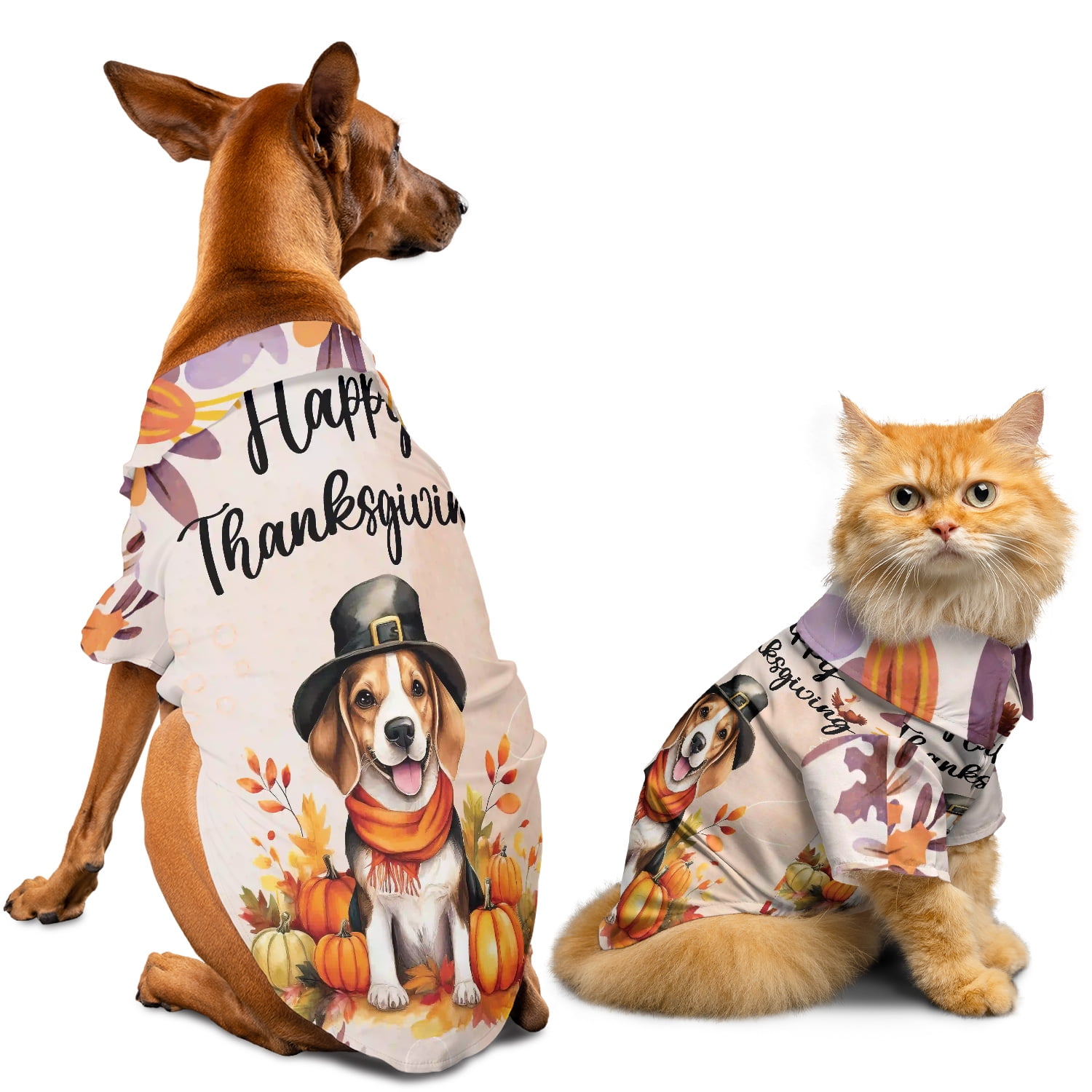 Happy Thanksgiving Beagle Welcome Thankful Fall Autumn Pumpkin Hawaiian ...