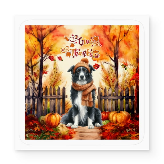 Happy Thanksgiving Border Collie Give Thanks Fall Beanie Scarf Welcome ...