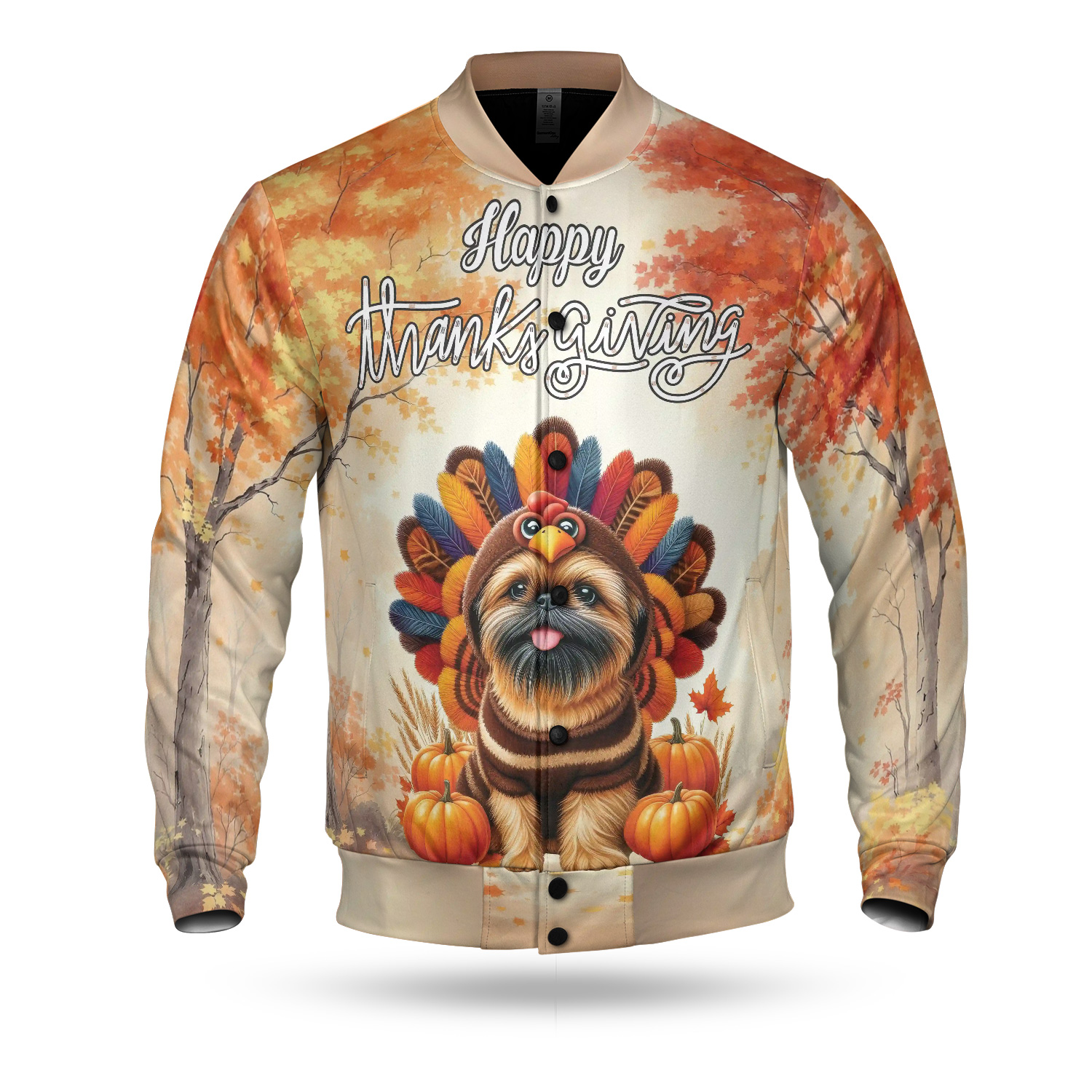 Happy Thanksgiving Brussels Griffon Turkey Costume Pumpkins Autumn ...