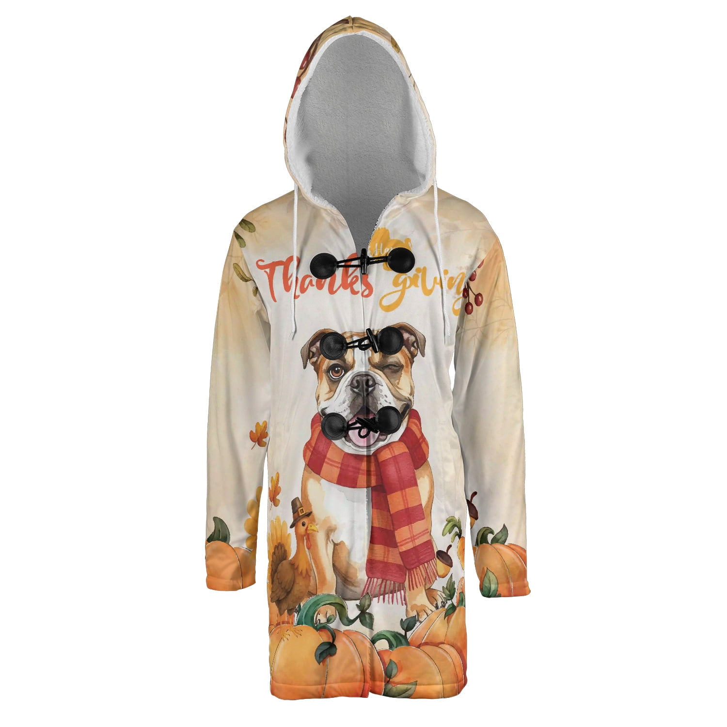 Happy Thanksgiving Bulldog with Turkey Pumpkins Autumn Vibes All Over ...