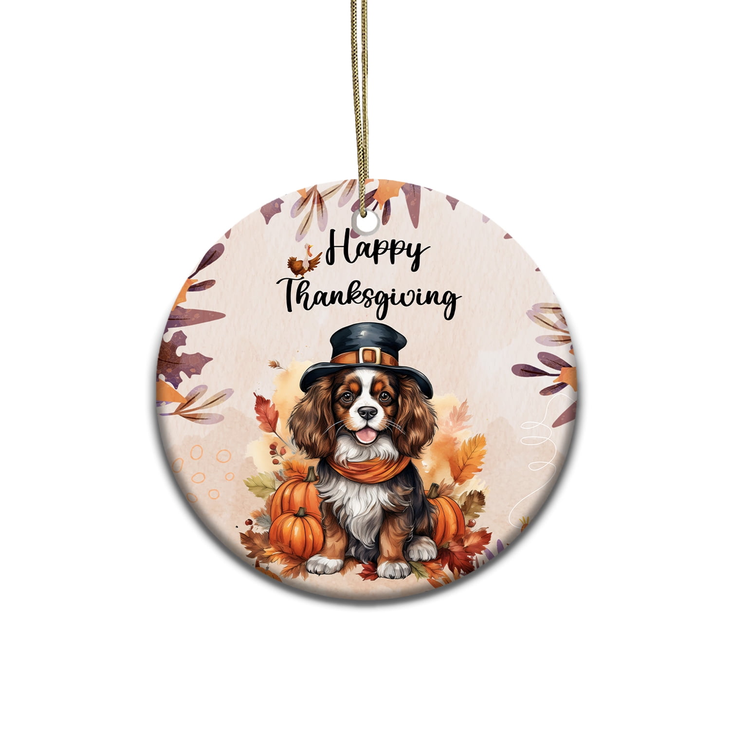 Happy Thanksgiving Cavalier King Charles Spaniel Welcome Thankful Fall ...