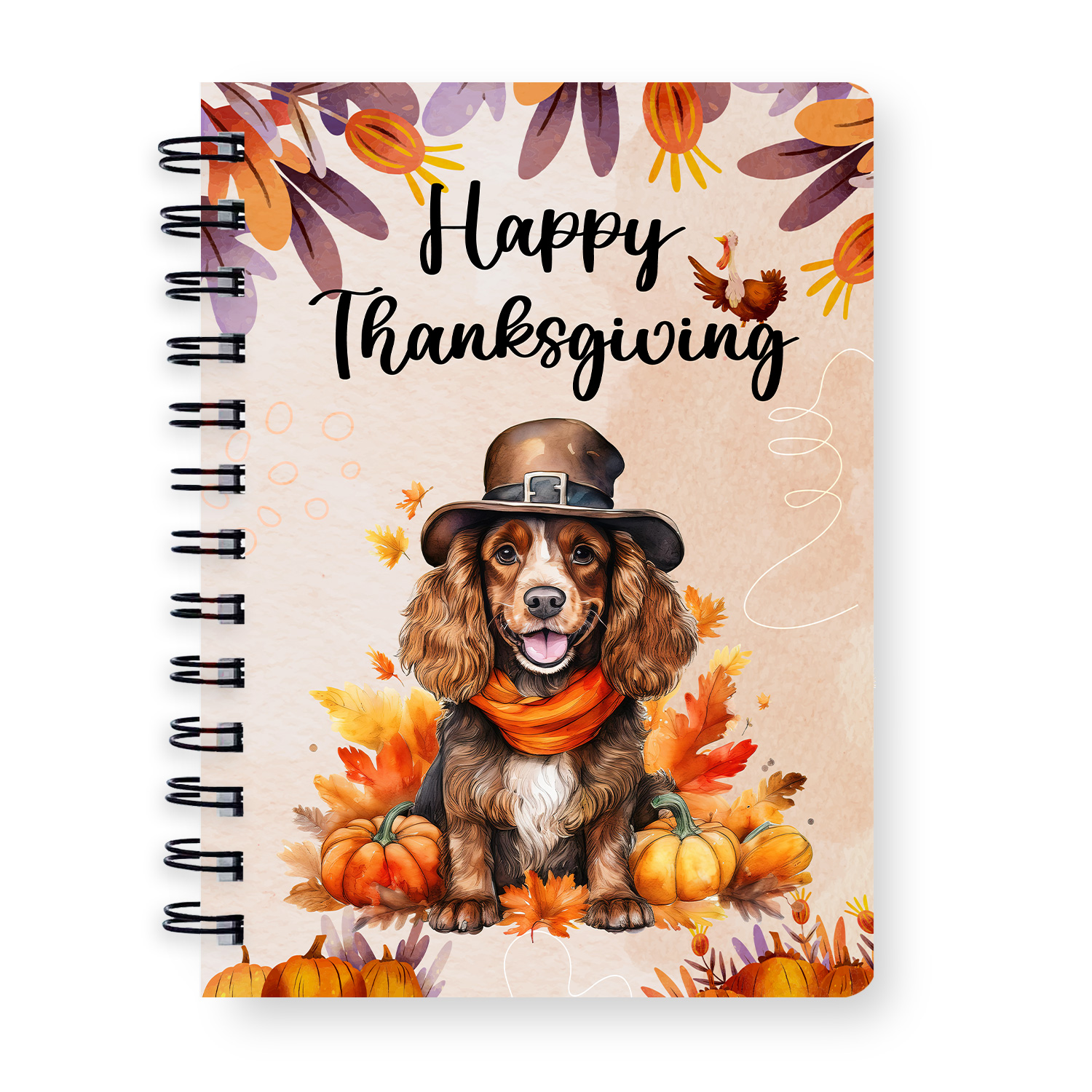 Happy Thanksgiving Cocker Spaniel Welcome Thankful Fall Autumn Pumpkin ...
