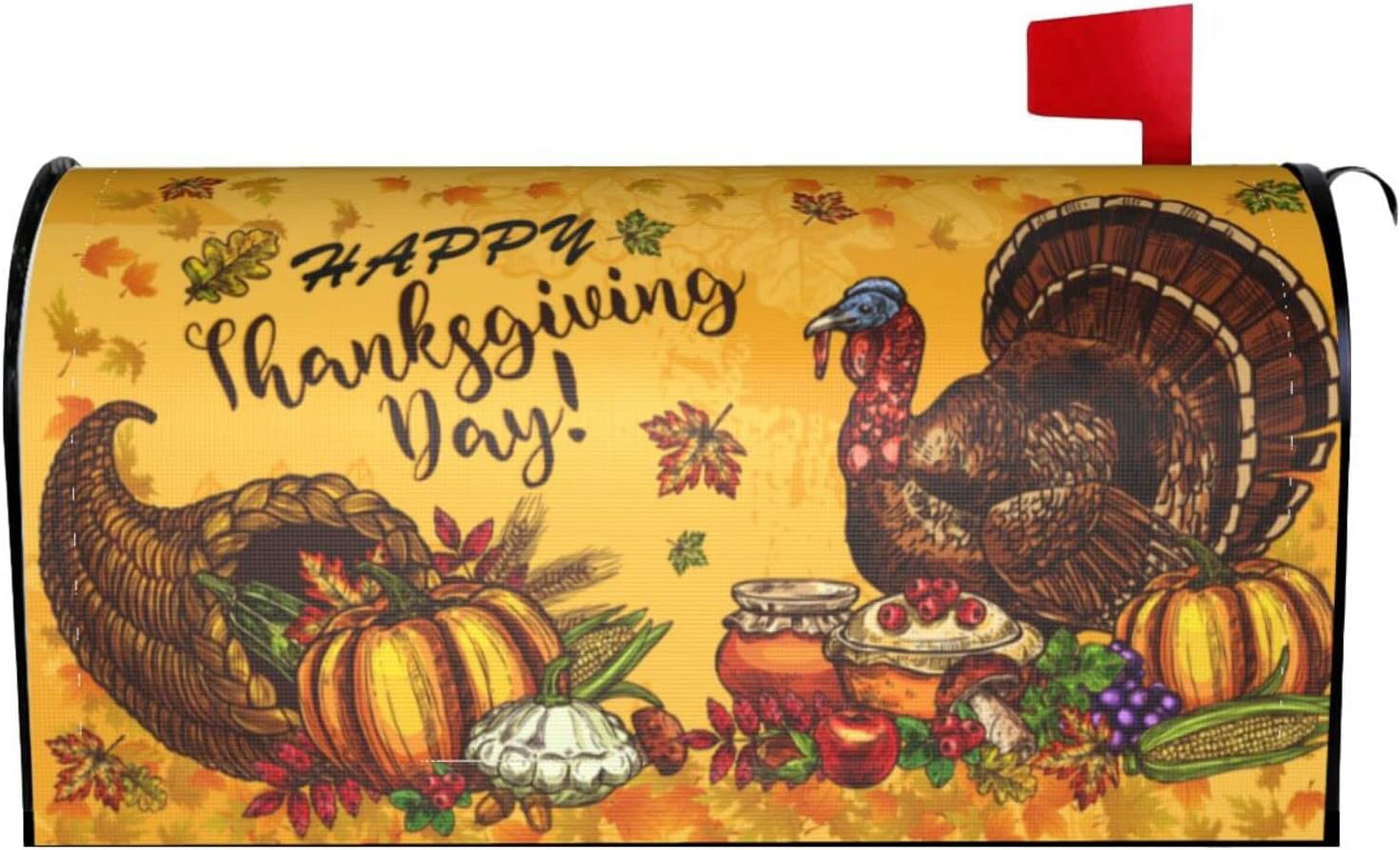 Happy Thanksgiving Day Mailbox Covers Magnetic Large Size 21" X 25.5 ...