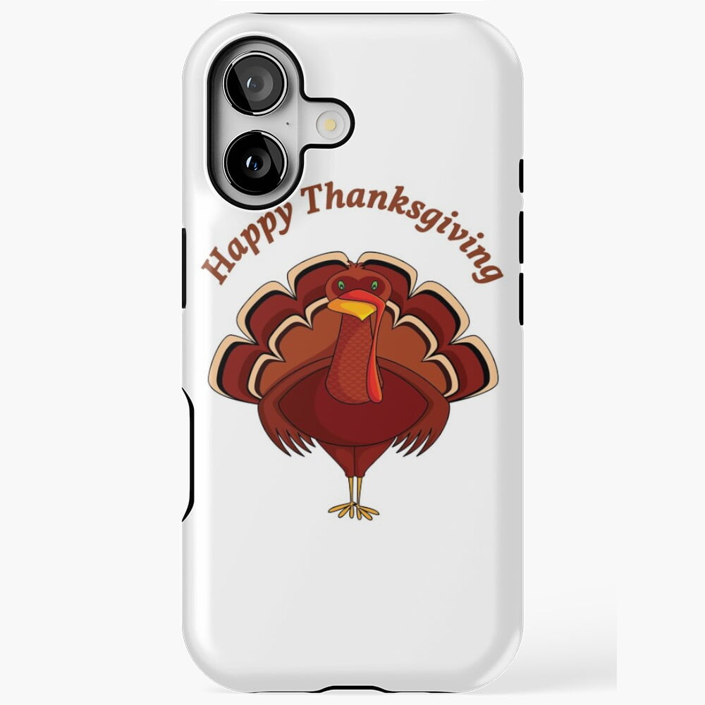 Happy Thanksgiving Design with Turkey and Autumn Fall Leaves iPhone ...