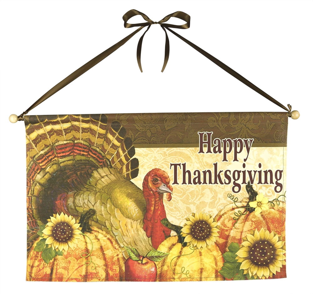 Happy Thanksgiving Flag w/ Rod Autumn Thanksgiving Garden Flag ...