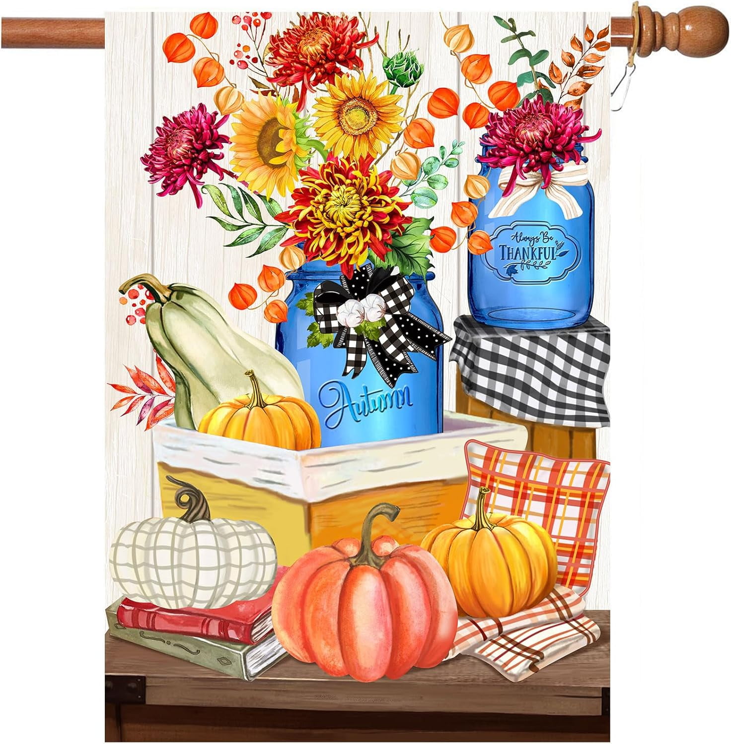 Happy Thanksgiving Flags,Thanksgiving Garden Flag 28 x 40 Inch ...