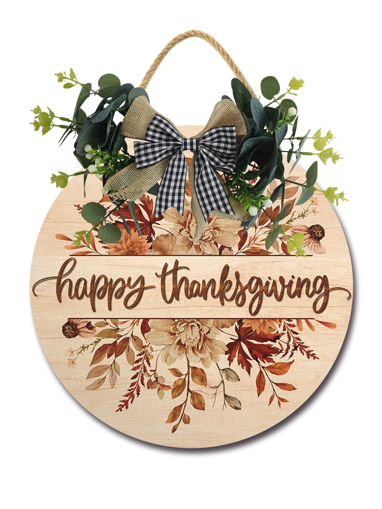 Happy Thanksgiving Front Door Sign Funny Wreaths Hanging Wooden Plaque ...