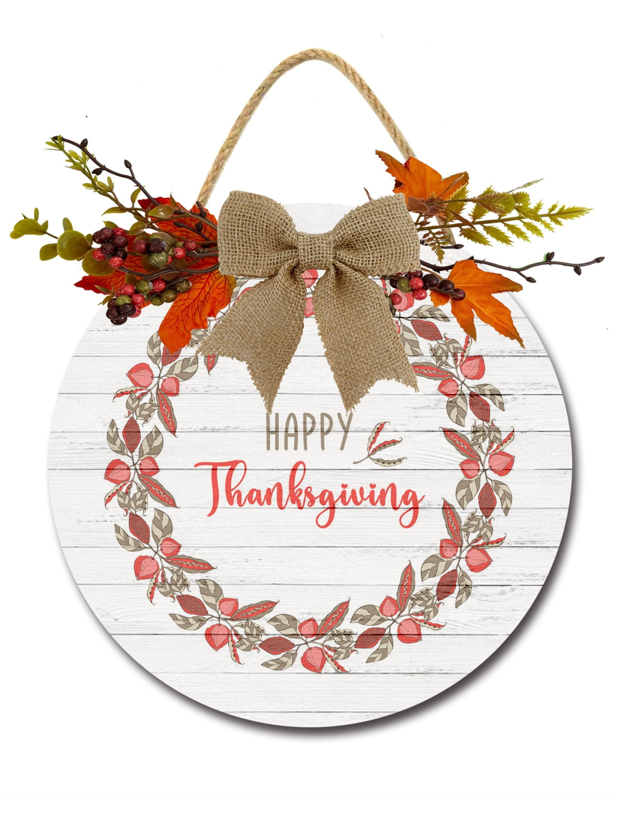 Happy Thanksgiving Front Door Sign Funny Wreaths Hanging Wooden Plaque ...