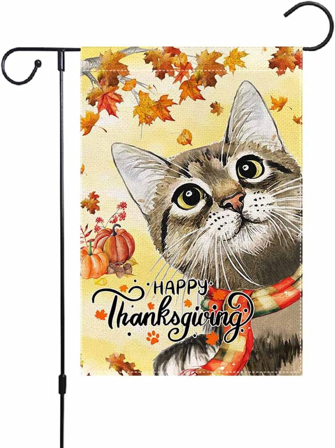 Happy Thanksgiving Garden Flags Double Sided Cat Fall Pumpkin Yard Flag ...