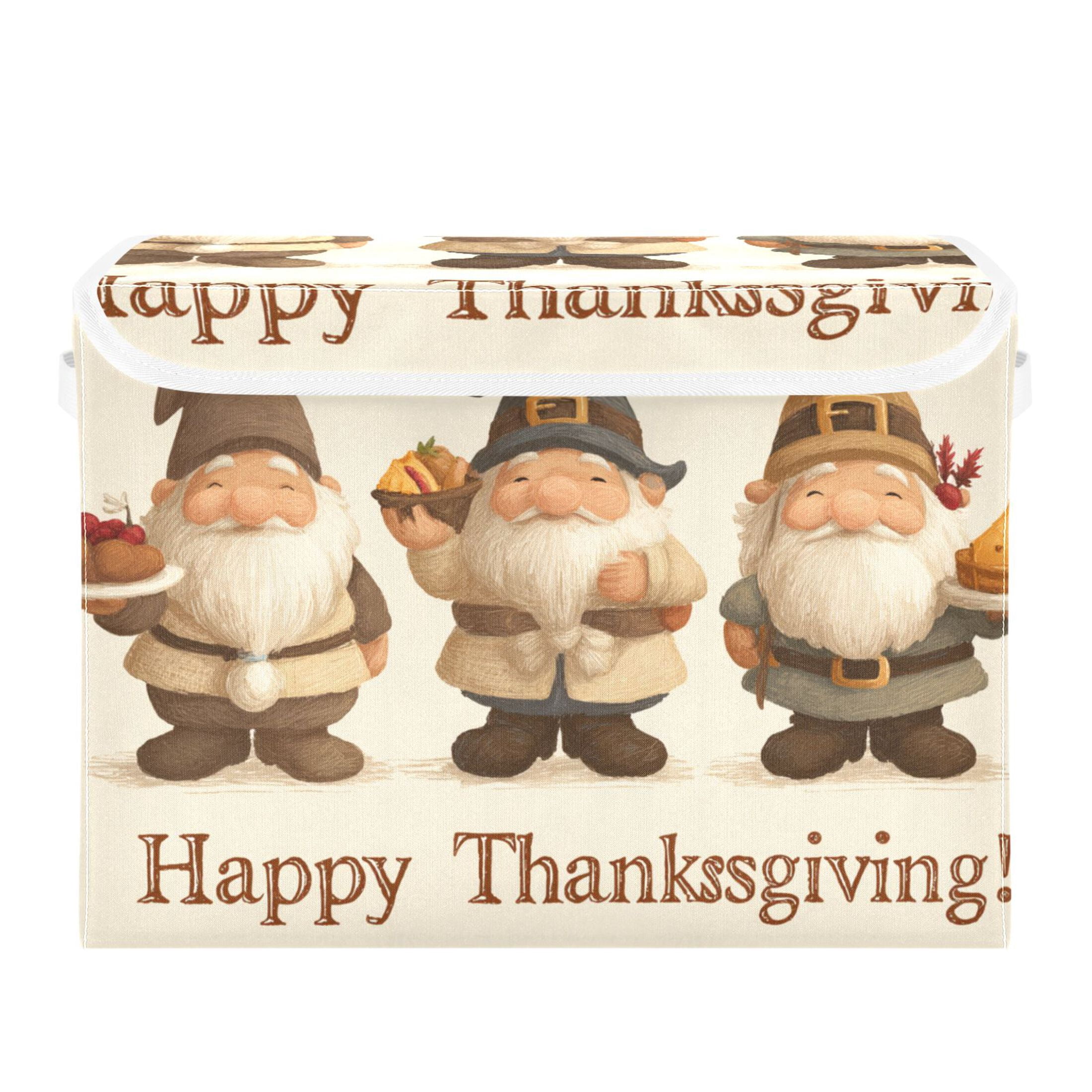 Happy Thanksgiving Gnomes with Meal Pie Foldable Storage Bins with Lids ...