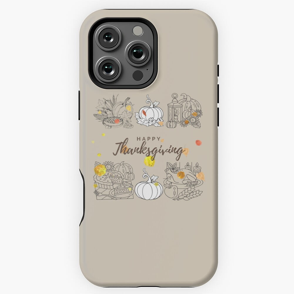 Happy Thanksgiving Greeting Phone Case for iPhone 11 12 13 14 15 16 17 ...
