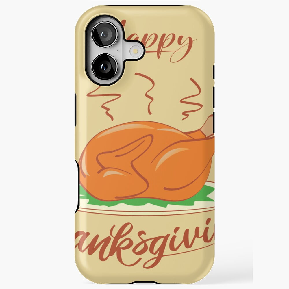 Happy Thanksgiving Holiday Greeting with Turkey and Fall Leaves iPhone ...