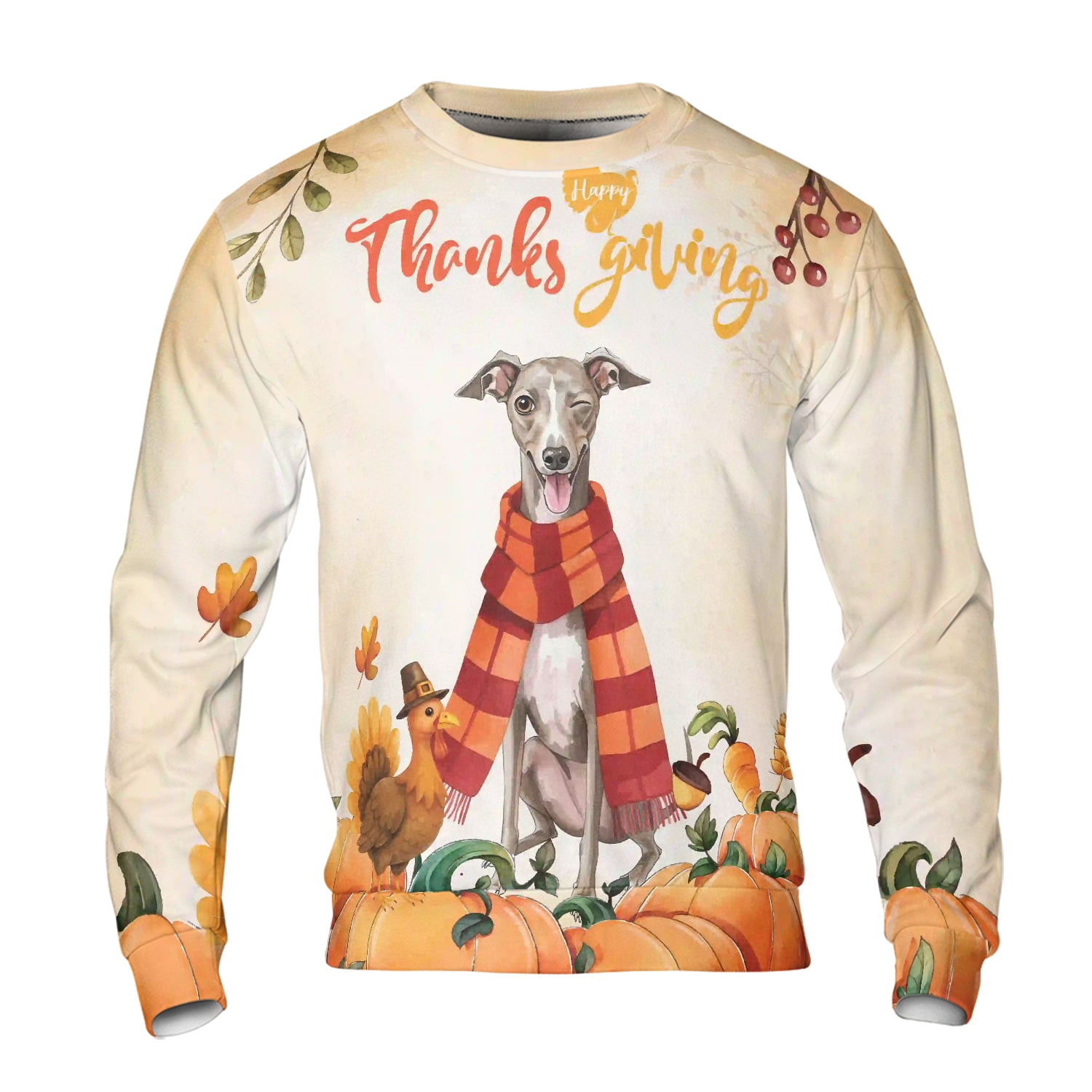 Happy Thanksgiving Italian Greyhound with Turkey Pumpkins Autumn Vibes ...