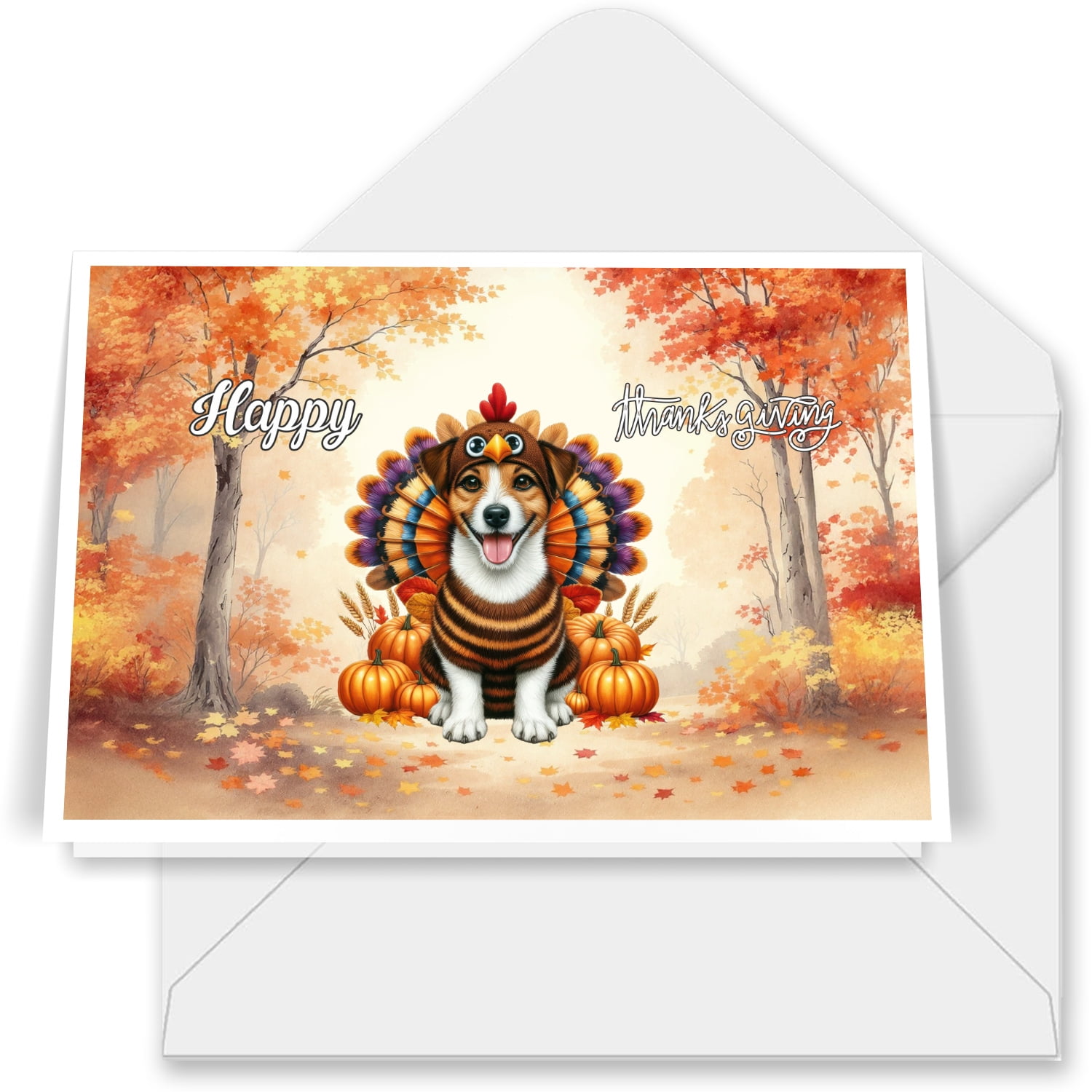 Happy Thanksgiving Jack Russell Terrier Turkey Costume Pumpkins Autumn ...